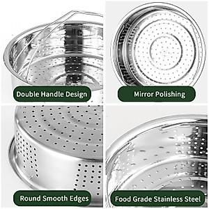 Skingwa Steamer Basket,Steamer Basket Insert for 6,8 Pots (Small Hole)