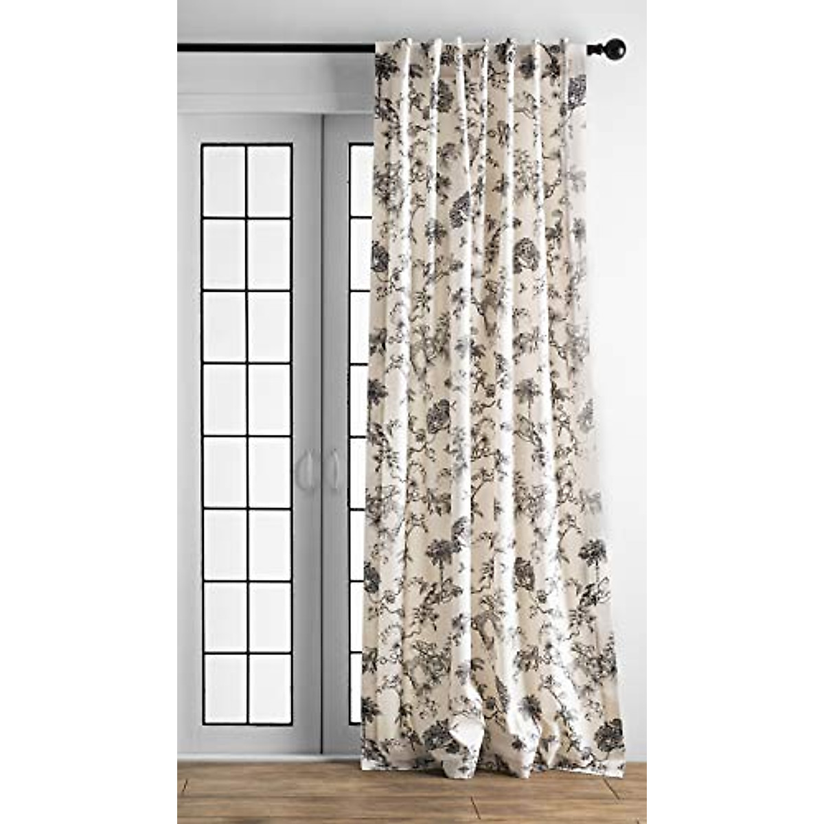 Maison d' Hermine Tailored Curtain 100% Cotton Easter One Panel 50"x108" Curtains, Easy Hanging with a Rod Pocket & Loop for Living Rooms Bedrooms Offices, Bonobo - Grey - Spring/Summer