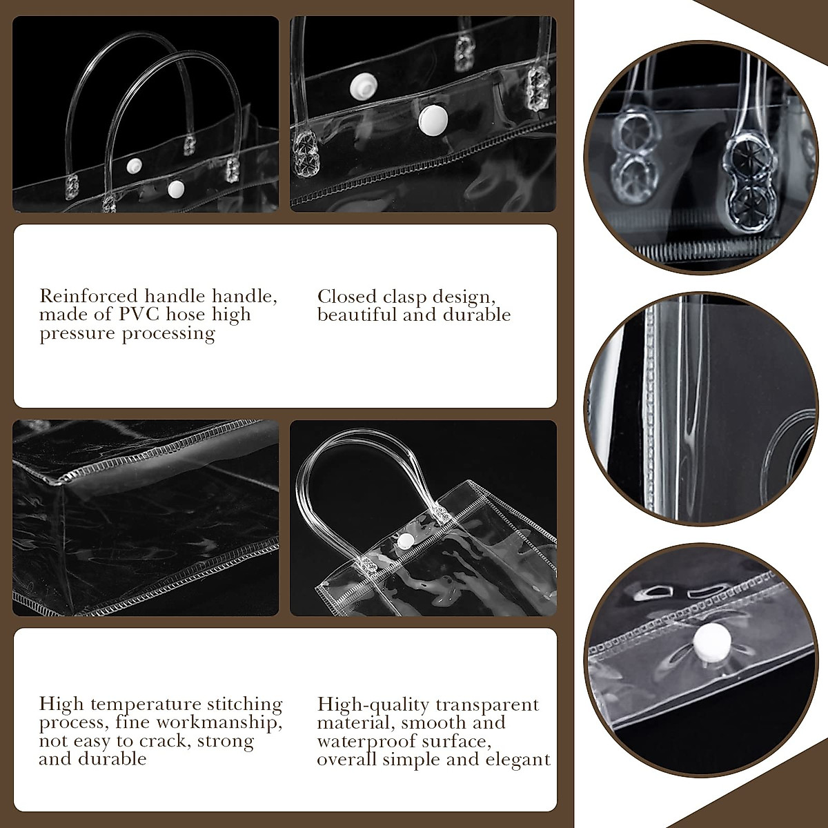 BadenBach 20 PCS Clear Gift Bags with Handles,6.3" x 9.8" x 3.1",Small Gift Bags Clear Goodie Bags Plastic Gift Bags with Handles for Wedding Birthday Baby Shower Party Favors Halloween Christmas