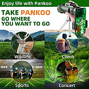 Pankoo 40X60 Monocular Telescope with Smartphone Holder & Tripod, 2025 Power Prism Compact Monoculars for Adults Kids, HD Monocular Scope for Bird Watching Hiking Concert Travelling