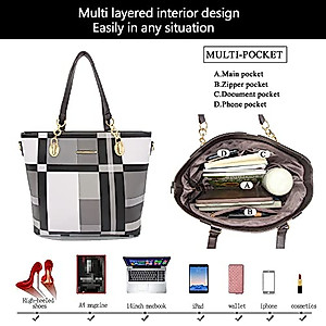 2E-youth Designer Purses And Handbags For Women Satchel Shoulder Bag Tote Bag For Work Clutch Purses (Black, White, Grey)