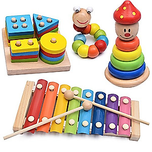 2 Pair Wood Mallets Percussion Sticks for Chime, Xylophone, Wood Block, Glockenspiel and Bells