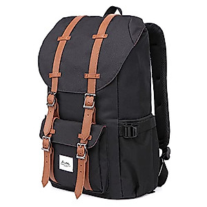 KAUKKO Travel Laptop Backpack Outdoor Rucksack Causal backpack Fits 15.6"(Nylon Black)