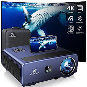 HD 1080P Projector 4k with WiFi and Bluetooth,XNoogo 1000 ANSI Outdoor Projector, 450" Display 4k Movie Projector Support 50%Zoom,Keystone,Bluetooth Projectors Compatible w/TV Stick/Phone/PC/Laptop