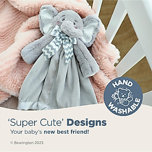 Bearington Baby Lil' Spout Snuggler, 15 Inch Gray Elephant Plush Stuffed Animal Security Blanket Lovey for Babies