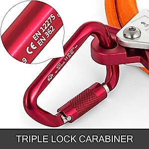 Happybuy Steel Wire Core Flip Line Kit 1/2" X 8' Wire Core Flipline with Triple Lock Carabiner and Steel Swivel Snap Wire Core Flipline System for Arborists Climbers Tree Climbers