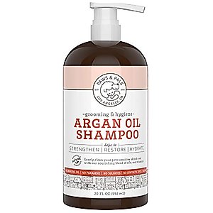 6-in-1 Dog Shampoo and Conditioner for Itchy Skin, Made in USA - 20oz Vet Formula Natural Medicated Best for De-Shedding, Itch Relief, Smelly Odor, Dry Sensitive Skin - Dogs & Cats Argan Oil Pet Wash
