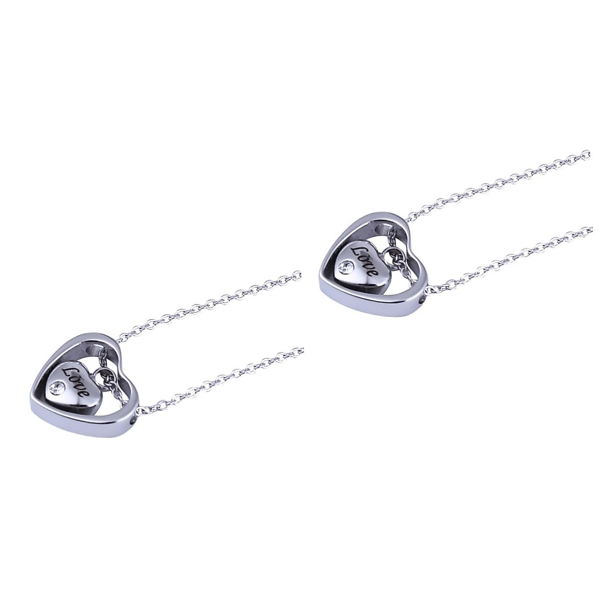 USHOBE 2pcs Stainless Steel Jewelry for Women Friends Necklaces Pet Cremation Jewelry Memorial Cremation Love Pendant Neckalce Pet Memorial Ornament Urn Ashes Pendant Miss Simple