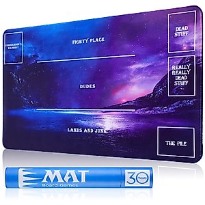 Biouai Playmat for MTG Magic The Gathering - Stitched Play Mat with Tube Case for MTG Card Game Playing(Starry Zones)