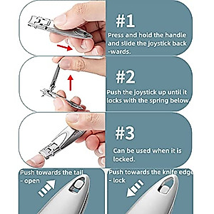 RIDENEEY Ultra-Thin Portable Nail Clippers,Anti-Splash Nail Clippers,Nail Tools (Black)1