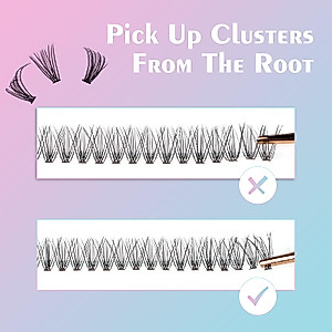 Individual Lashes 240Pcs 20D+30D Lash Clusters D Curl Mixed 10-16mm Cluster Lashes Matte Black Wispy DIY Lash Extensions (20/30D-D,10-16mm Mixed)