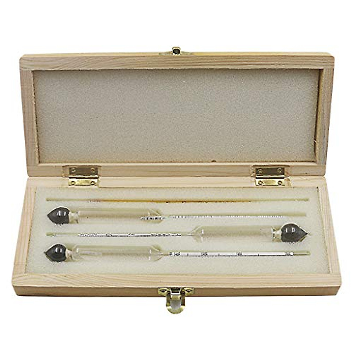 luosh 3 Pieces Alcohol Meter Hydrometer Tester 0 to 100% with Thermometer Gadget Case Kit for All Spirits/Distillates, Whiskey, Brandy, Vodka etc.