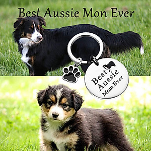 BLEOUK Australian Shepherd Keychain Aussie Gift Aussie Dog Mom Owners Lovers