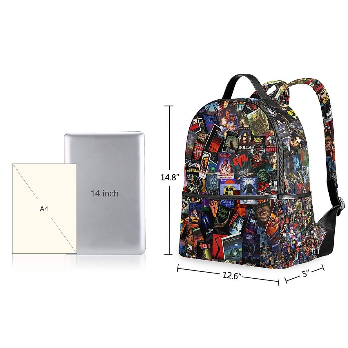 Horror Movie bags for Men,Cute Casual Backpack Travel Bags Women Daypack Travel Bag