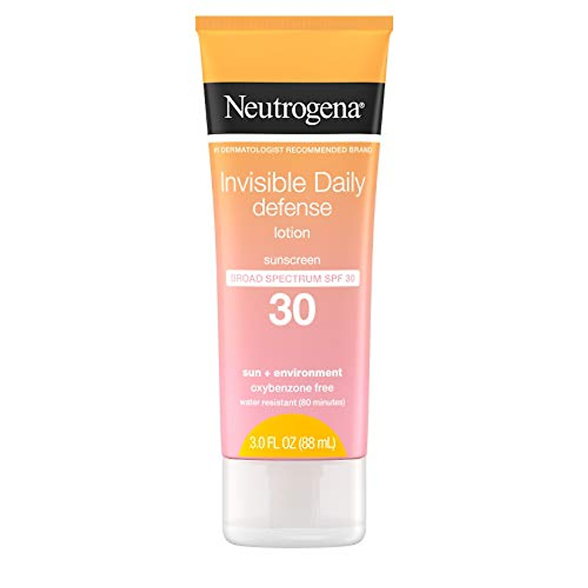 Neutrogena Invisible Daily Defense Sunscreen Lotion, Broad Spectrum SPF 30, Oxybenzone-Free & Water-Resistant, Sun & Environmental Aggressor Protection, Antioxidant Complex, 3.0 fl. oz