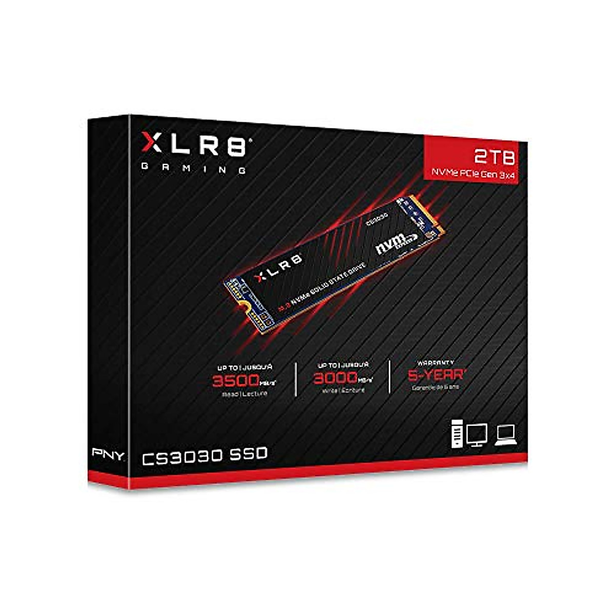 PNY M.2 2280 PCIe NVMe Gen3x4 Internal SSD 2TB M280CS3030-2TB-RB