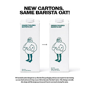 Minor Figures - Oat Milk, Unsweetened Barista Oat Milk, 32 Oz | Non Dairy Milk | Coffee Creamer | Plant Based | Vegan | Shelf Stable, 6 pack