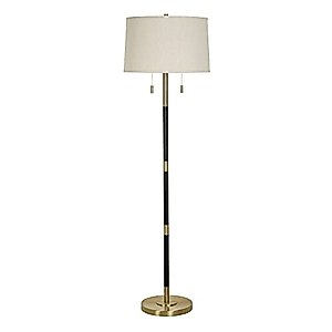 Catalina Lighting 23209-001 Transitional 2-Light Dual Pull Chain Floor Lamp, LED Bulbs Included, 56.5", Black & Antique Brass