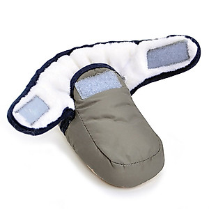 Enteer Infant Snow Boots Premium Soft Sole Anti-Slip Warm Winter Prewalker Toddler Boots (13-18months, dark grey)