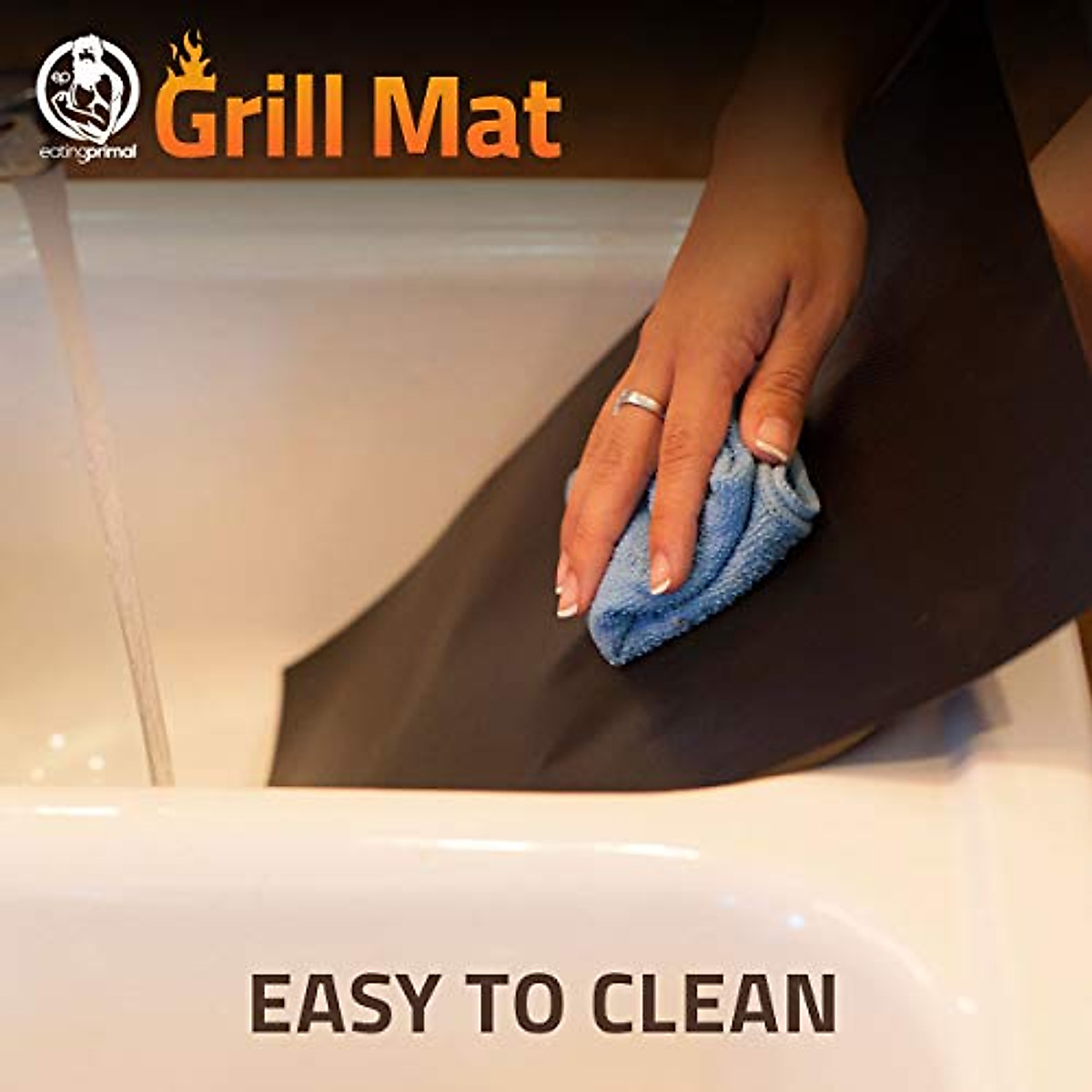 Grill Mat Set of 3 & 1 Silicone Tong (9 Inches) | Easy to Clean, Reusable, and Heavy Duty Non-Stick Kit | Grilling Mat Accessories Perfect for Gas, Electric & BBQ Charcoal Grills | 15.75x13.75 inches