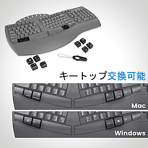 Perixx Periboard-612B Wireless Ergonomic Split Keyboard with Dual Mode 2.4G and Bluetooth Feature, Compatible with Windows 10 and Mac OS X System, Black, US English Layout