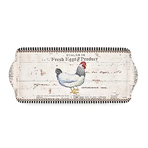 Pimpernel On The Farm Collection Sandwich Tray | Serving Platter | Crudité and Appetizer Tray for Indoor and Outdoor use | Made of Melamine | Measures 15.1" x 6.5" | Dishwasher Safe