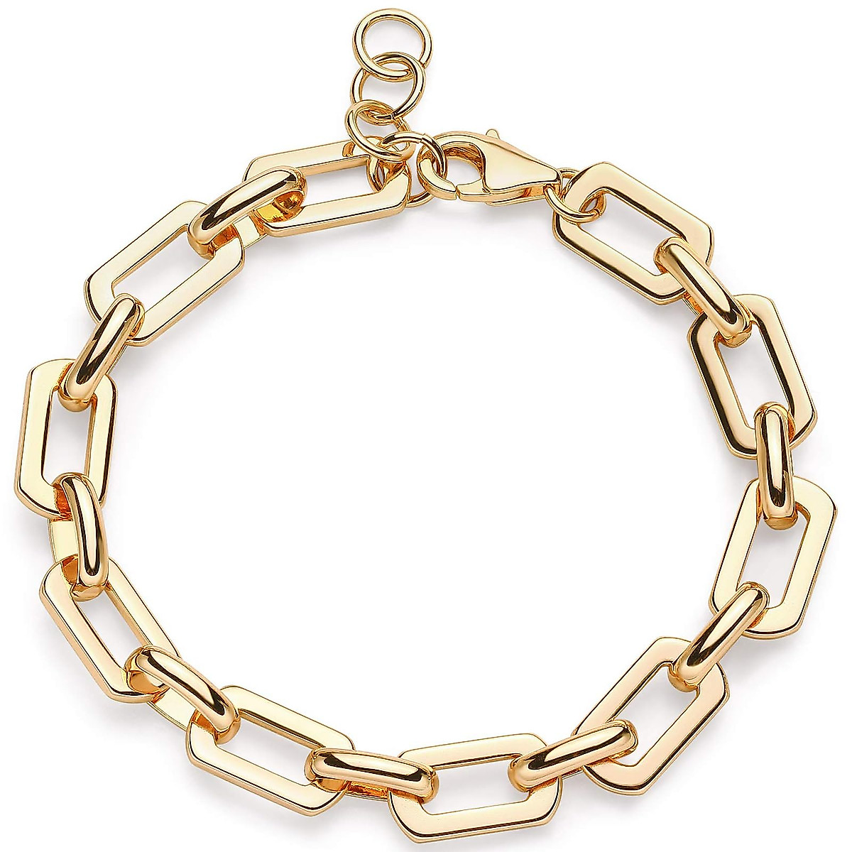 BENEIGE Gold Bracelets for Women 14k Gold Paperclip Bracelet Cuban Chunky Link Chain Bracelet Adjustable Bracelets for Men Dainty Handmade Link Bracelet Jewelry for Women