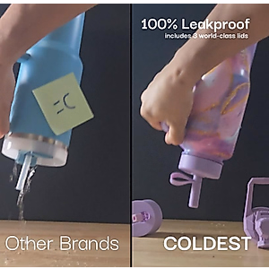 Coldest 40 oz Tumbler with Handle and Straw, 100% Leak Proof Insulated Tumbler with Lid and Straw (3 Lids), Stainless Steel Tumblers for Women & Men, Cup Holder Friendly, 46 oz (Camouflage Flag)