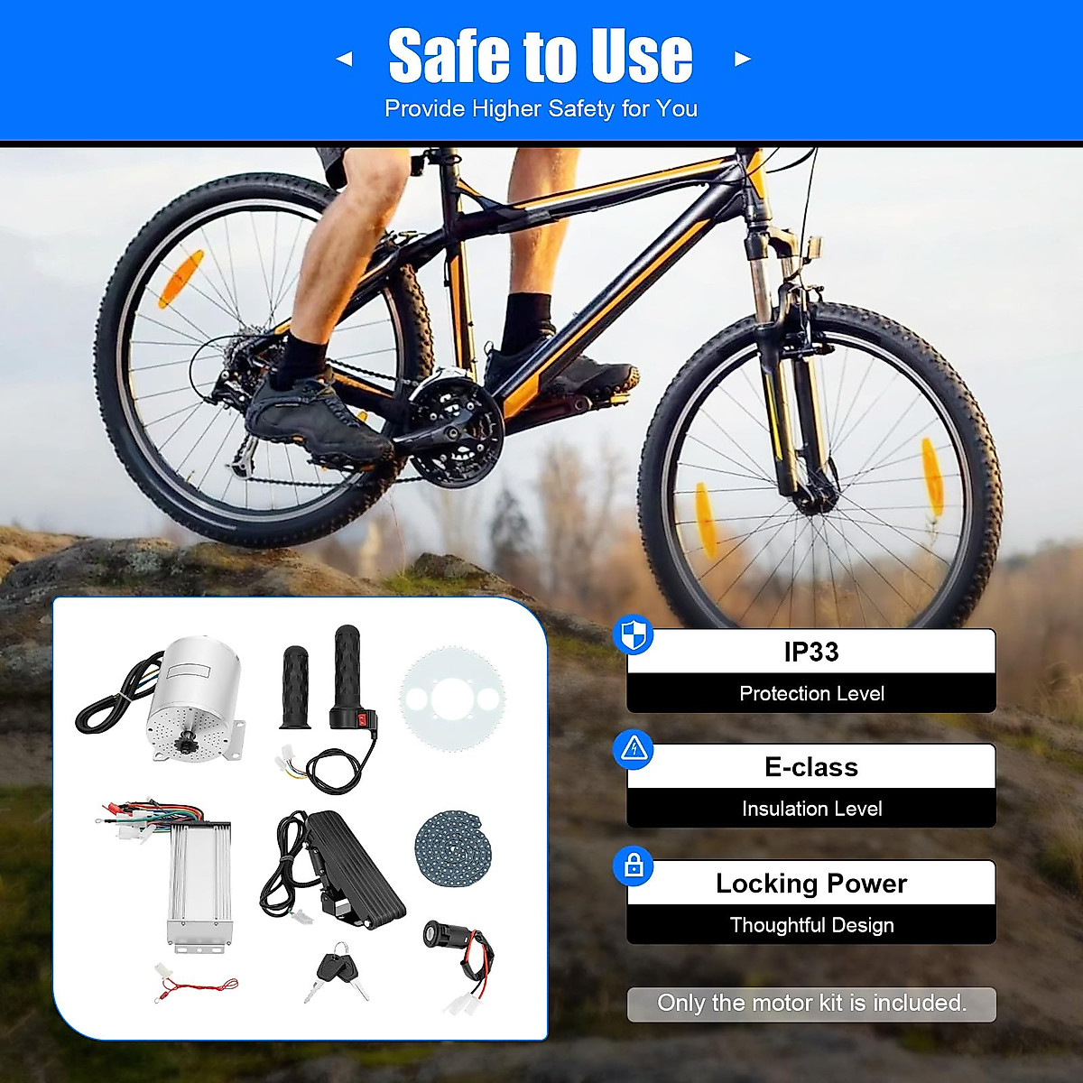 BANLICALI Bike Motor Kit, 3000W Brush-Less Motor Kit with Controller, Chain Ring and Throttle, for Electric Scooter E Bike Engine Motorcycle DIY Part Conversion Kit 48-72V 4900rpm