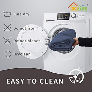 Easy-Going Sofa Slipcover Loveseat Cover Waterproof Couch Cover Washable Sofa Cover for 2 Cushion Couch Non-Slip Fabric Furniture Protector with Pocket for Pets Kids Dog Cat (Loveseat, Navy)