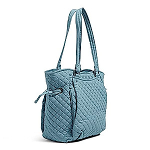 Vera Bradley Women's Cotton Glenna Satchel Purse, Reef Water Blue - Recycled Cotton, One Size