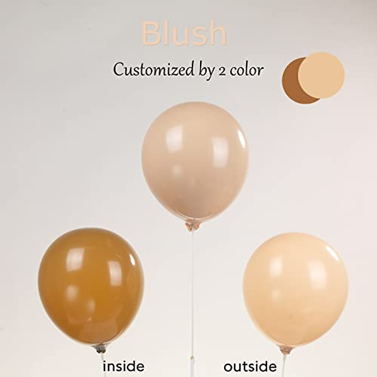 Kozee Double-Stuffed Nude Blush Balloons Different sizes 63 PACK 18+12+10+5 inch Peachy beige Balloon Garland kit For Wedding Birthday baby shower anniversary decorations
