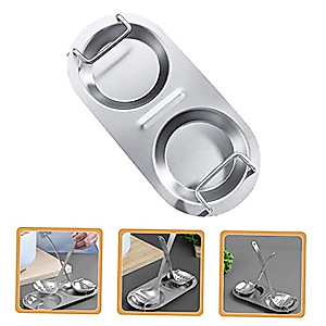 Zerodeko 3pcs stainless steel spoon rack spoon holder hot pot spoon rack lid holder utensil holder utensil rest stove organizer household scoop holder spoon storage holder home spoon rack
