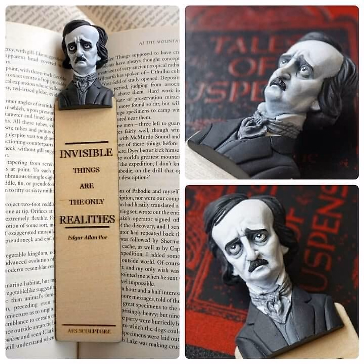 AMbAYZ Horror Bookmarks with Classic Movie Figures Statue,Resin Personality Creepy Bookmarks,Horror Movies Novel Gift Office