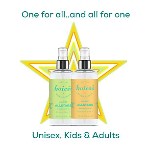 Boiess All day Allstars Vegan Eau de Cologne Lemon/Jasmine | Made With Natural & Essential Oils For Both Kids & Adults | Children Fragrance For Sensitive Skin | Size: 8.45 Fl Oz