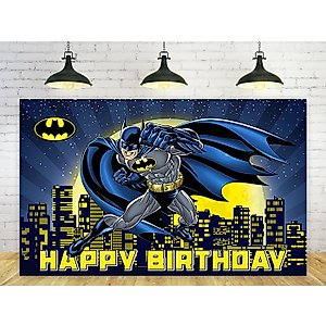 Hero Backdrop for Birthday Party Decorations Blue Man Background for Baby Shower Party Cake Table Decorations Supplies Superhero Theme Banner 5x3ft