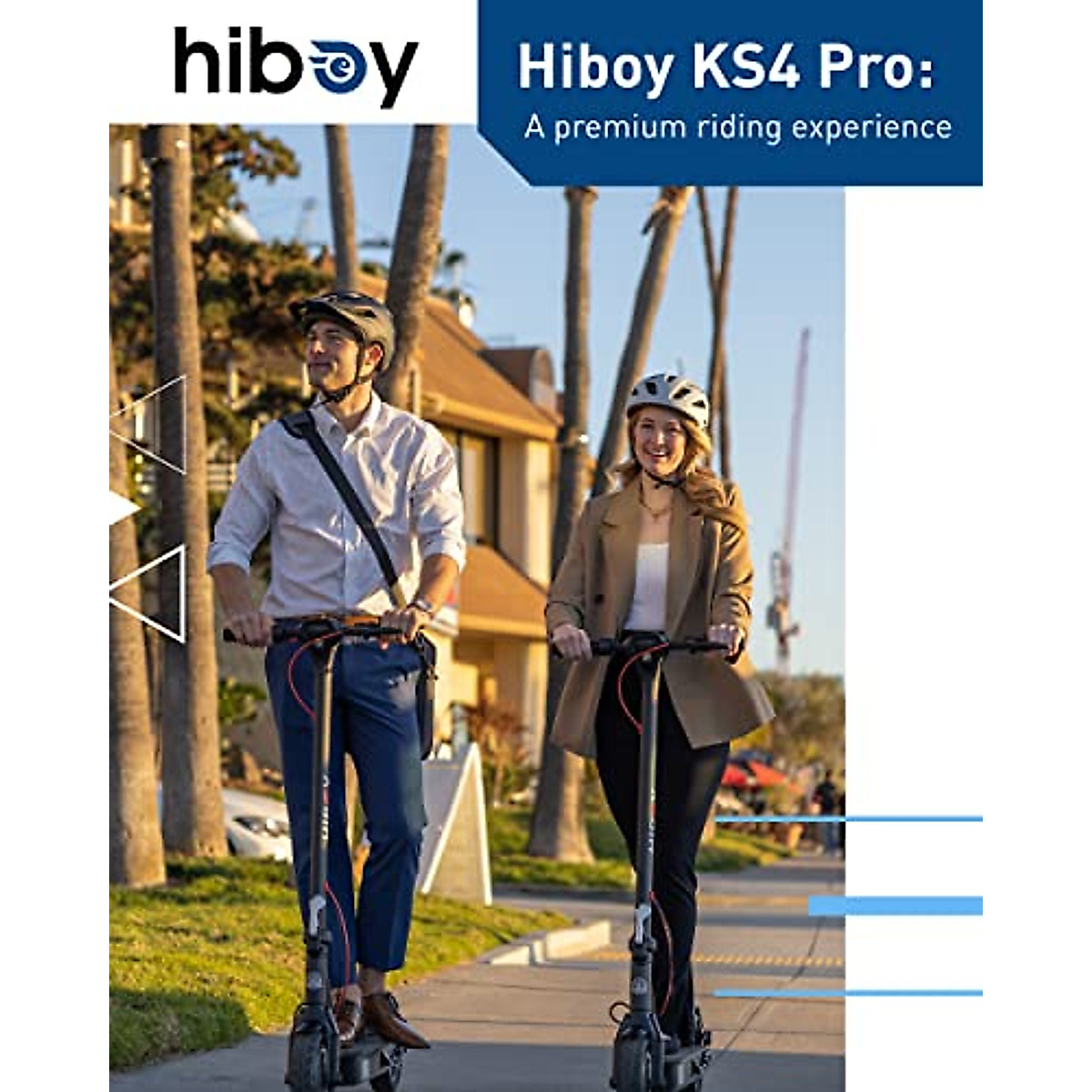 Hiboy KS4 Pro Electric Scooter with 500W Motor, 19 MPH 25 Miles Range, 8"-10" Tires Electric Scooter Adults, Portable Folding Commuting E-Scooter with Double Braking System and Hiboy App