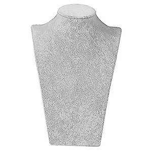 Gazechimp Gray Necklace Jewelry Display Bust Pendant and Chain Display Mannequin Stand, Velvet, 5 Different Sizes - W 175 x H 290mm