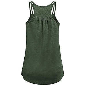 Hibelle Green Tank Top for Women, 2022 Summer Fashion Workout Shirts Loose Fit Sleeveless Tops Racerback Exercise Gym Clohtes Funny Light Weight Cool Tunic Tshirts Leggings Small