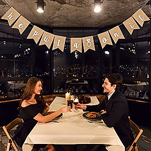 He Put A Ring On It Banner Engaged Banner Burlap Rustic Bunting Garland Engagement Decorations Engaged Sign Background Backdrop for Proposal Wedding Engagement Party Decor Supplies