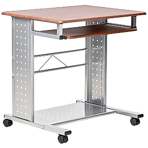 Safco SOHO Mobile Workstation, Medium Cherry/Metallic Gray