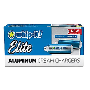 Whip-It! Elite Premium Aluminum N2O Whipped Cream Chargers 100-pack box