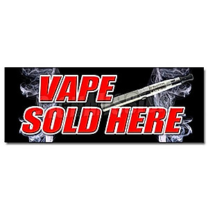 24" Vape Sold HERE Decal Sticker Vapor Pen Liquid Flavors Smoke Smoker Hookah