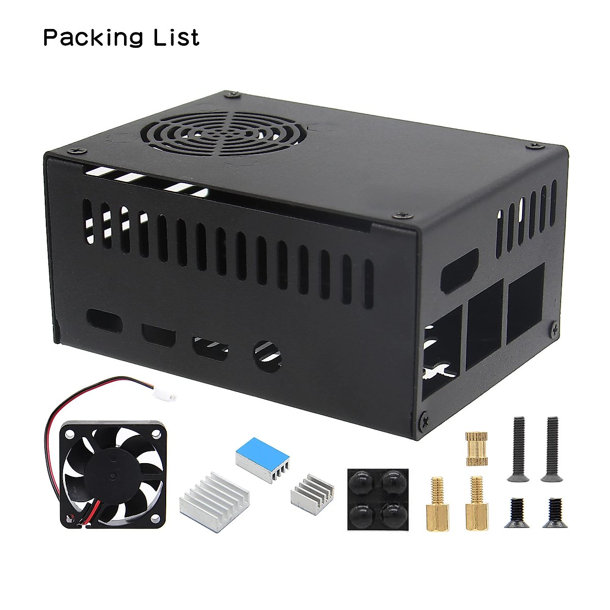 Geekworm X630-C1 Metal Case with Cooling Fan and 3pcs Aluminum Heatsink for Raspberry Pi 4 & X630 Only(Not Support C779/C790)