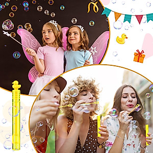 Foilswirl 50 Pcs Duck Bubbles Party Favors for Kids Yellow Duck Mini Bubble Wand Bubble Blowing Sticks Bulk for Summer Birthday Party Supplies Bath Time Gifts Carnival Prizes