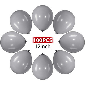 Gray Balloons 100 Pack 12 Inch Party Balloons Gray Latex Balloons for Weddings, Birthday Party, Bridal Shower, Party Decoration (Gray, 12 Inch)