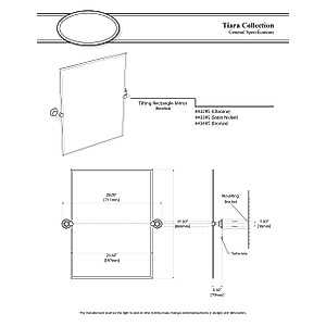 Gatco 4339S Tiara Rectangular Wall Mirror, Satin Nickel 31.5" x 28"