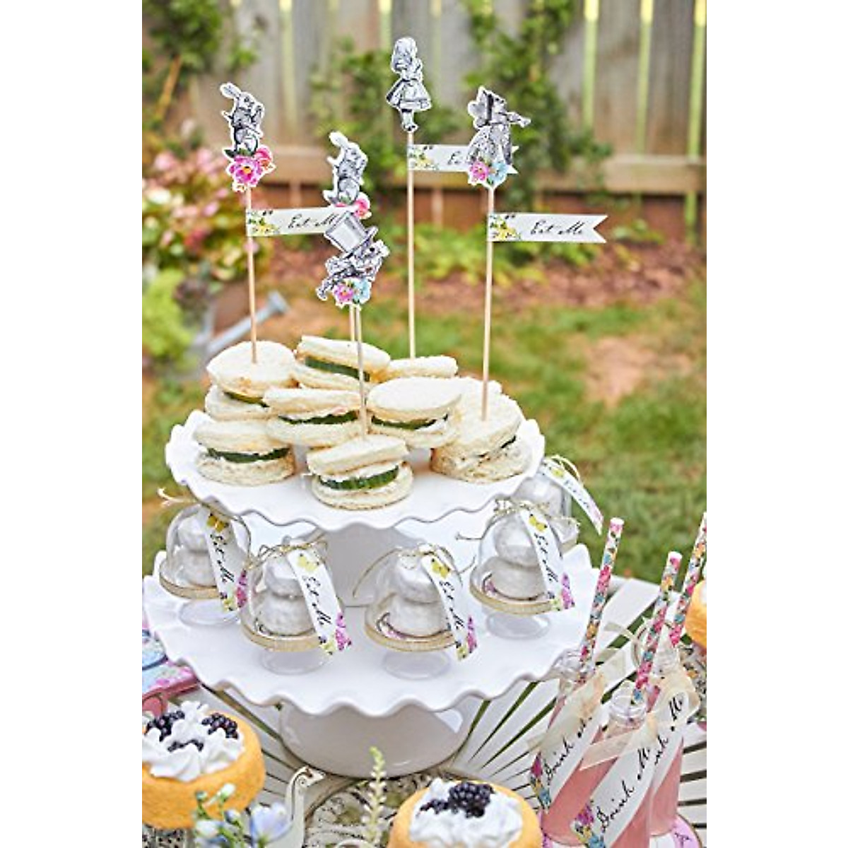 Talking Tables Truly Alice Mad Hatter Cake Domes for a Tea Party or Wedding, Multicolor (6 Pack)