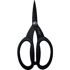 Tonic Studios Tim Holtz 817 Kushgrip Non Stick Micro Serrated Snips, 7" , Red