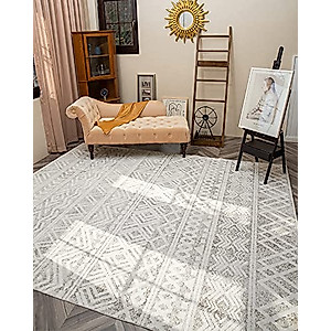 Boho Area Rug 8x10 Feet Modern Area Rug Neutral Carpet for Bedroom Decor, Livingroom Decoration Ideas, Play Room